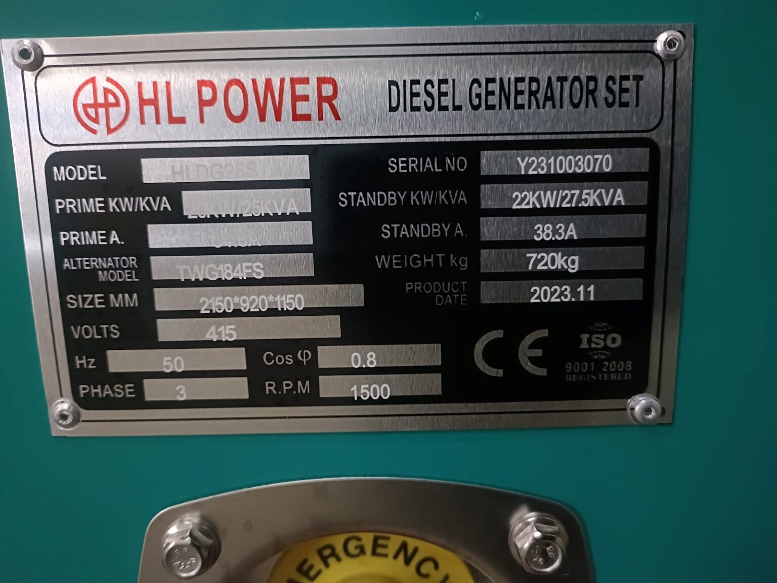 25kva HL Power Generators - KJ MACHINERY KENYA TRADING